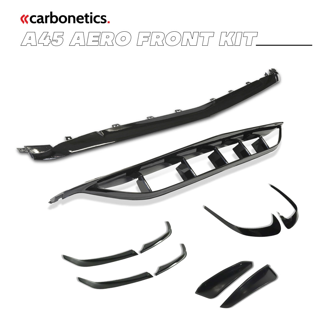 FRONT AERO KIT ABS GLOSS BLACK FOR 2019-2021 MERCEDES BENZ W177 A45S